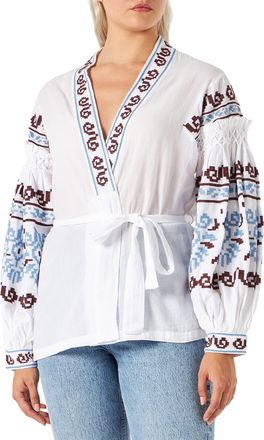 Replay Damen W2068.000.84304 Bluse, Weiß (001 White), L