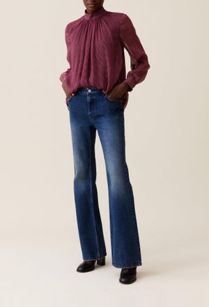 Claudie Pierlot Blouse lavalli&egrave;re carreaux fluide