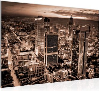 Runa Art Bild Frankfurt am Main Modern Wandbilder Wohnzimmer Schlafzimmer 1 Teilig - Made In Germany - Stadt Skyline Sepia Flur 608915b