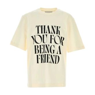 Ami Elfenbeinfarbenes Oversize-T-Shirt aus Baumwolle - - Tops - Herren - Beige - M