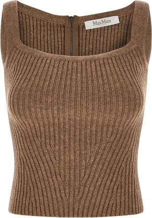 Max Mara débardeur Aretusa en maille côtelée - Marron