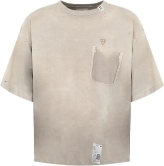 Miharayasuhiro Mihara Yasuhiro, Homme, Tops, Beige, Taille: XL T-shirt effet d&eacute;lav&eacute; soleil