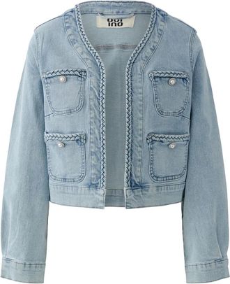 Oui Femme, Vestes, Bleu, Taille: 44 FR Veste en jean courte