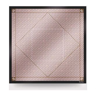 Max Mara Femme, Accessoires, Rose, Taille: ONE Size Foulard en soie imprim&eacute;e