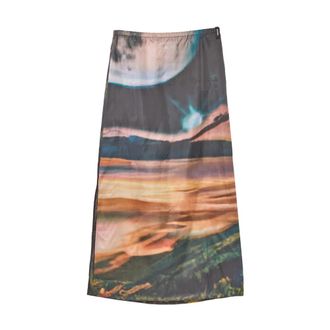 Sunnei Langer Rock mit Grafischem Druck und Seitenschlitzen - - Skirts - Damen - Mehrfarbig - L