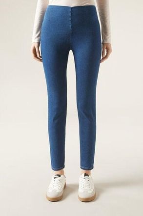 Calzedonia Skinny Leggings Aus Denim Mit Hohem Bund Blau