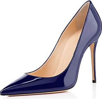 elashe Escarpins Femme - 10cm Sexy Talon Aiguille - Stiletto Soir Fête Chaussures MarineEU35 T