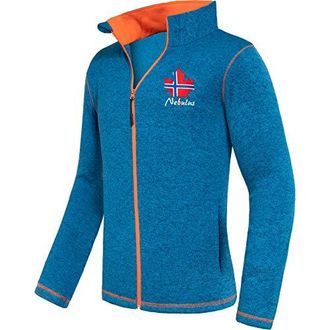 Nebulus Veste polaire pour homme CHIOS, veste polaire chaude avec longue fermeture éclair complète, Malibu/orange, M