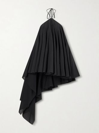 Jacquemus Robe Dos Nu Asym&eacute;trique En Cr&eacute;pon De Coton M&eacute;lang&eacute; La Robe Triangle Courte - Noir