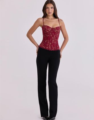 House of CB Rania - Top corset en dentelle - Lie-de-vin-Rouge