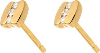 Edenly Ohrstecker Trilogie mit Spannfassung in Gelbgold - 6 Diamanten