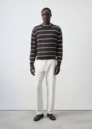 Mango Pull en maille moyenne 100 % coton marron - Homme - XXL - MANGO MAN