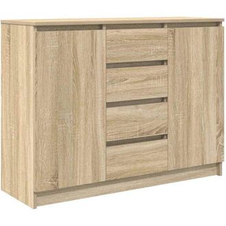 vidaXL Vidaxl - Buffet avec tiroirs ch&ecirc;ne sonoma 100,5x35x76 cm - Bois ding&eacute;nierie durable - R&eacute;sistant &agrave; lhumidit&eacute; et &agrave; la d&eacute;formation - 4 tiroirs et 2