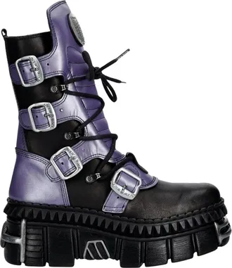 New Rock Femme, Chaussures, Violet, Taille: 38 EU Bottes &agrave; cheville