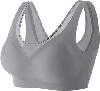 Generic Soutien-gorge 2026 pour femme sans couture, dos nu, bonnets fixes, gris, XXL