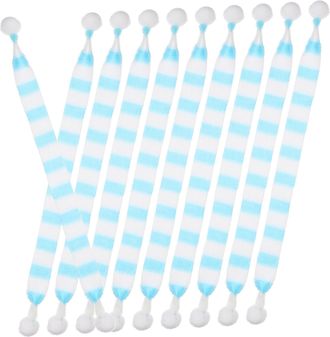 DOITOOL 20 Stück Teiliges Mini Weihnachtsstrickschals für Flaschen und Puppen Weiche Langlebige DIY-Dekorationen Festliche Rote und Blaue Winteraccessoires fü