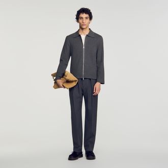 Sandro Sac hobo zipp&eacute; en cro&ucirc;te de cuir