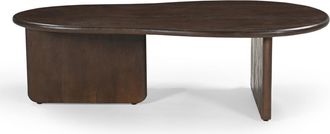Giga Meubel Couchtisch Organische Form - Dunkelbraun - Mangoholz - 130cm - Couchtisch Sira