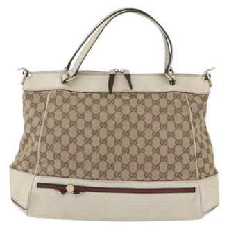 Gucci Sac &agrave; main Vintage en Toile Pre-owned - Femme - Pre-owned - Beige - Taille: ONE Size