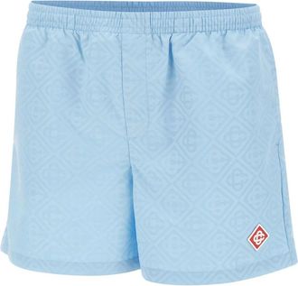 Casablanca Homme, Maillots de bain, Bleu, Taille: S Monogram Jacquard Swim Shorts