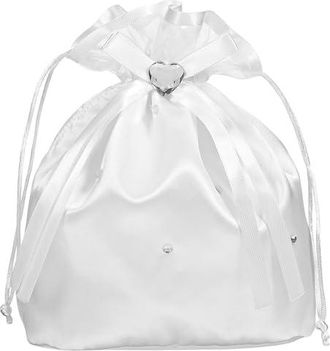 Luxshiny Sac &agrave; Main de Mari&eacute;e Blanc en Satin avec D&eacute;coration pour Demoiselle Dhonneur