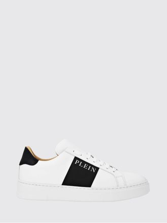 Philipp Plein Baskets basses en cuir lisse avec logo imprim&eacute; contrastant
