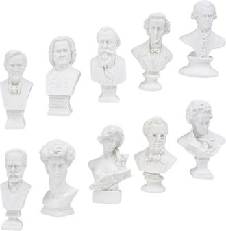 FOMIYES Miniatur Kunstharzb&uuml;sten 10 St&uuml;ck f&uuml;r K&uuml;nstler und Heimdeko aus Glattem Gips mit Unterschiedlichen Skizzenk&ouml;pfen