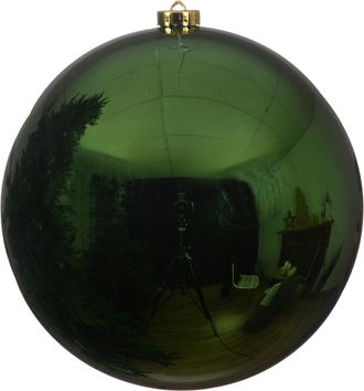 Kaemingk Weihnachtskugeln XXL 14cm Christbaumkugeln bruchsicher - Piniengr&uuml;n