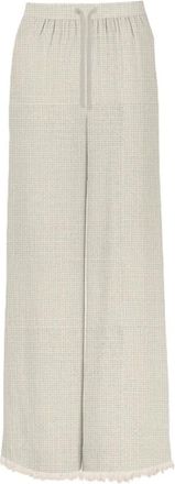 MC2 Saint Barth Femme, Pantalons, Beige, Taille: 40 FR Long Linen Pantalons