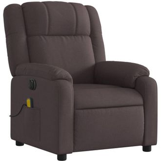 vidaXL Massagesessel Elektrisch Dunkelbraun Stoff Vidaxl