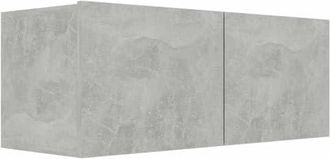 vidaXL Meuble TV, Armoire de Télévision avec Compartiment, Meuble Télé de Salon Salle de Séjour Intérieur, Scandinave, Gris Béton Bois dIngénierie