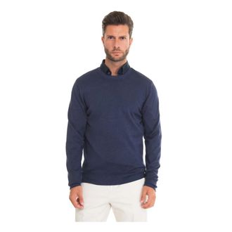 Fay Steingewaschener Slim Fit Wollpullover - - Knitwear - Herren - Blau - M