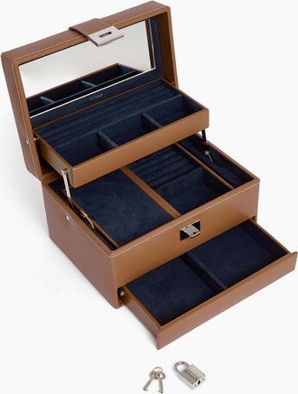 Le Tanneur Boite à bijoux moyen modèle ouverture automatique en cuir