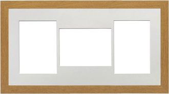 Memory Box Bilderrahmen für mehrere Fotos, 50,8 x 25,4 cm, mit weißem Passepartout, passend für Fotos mit einer Größe von 17,8 x 12,7 cm, mit Plexiglas, zur Wand