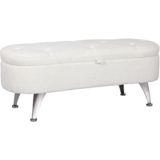 HOMCOM Sitzbank mit Stauraum Polsterbank mit Teddysamtoptik, Sitztruhe mit Metallbeine, Truhenbank f&uuml;r Wohnzimmer Schlafzimmer Flur 114 x 47 x 46,5
