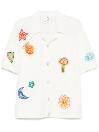 Casablanca chemise en crochet à détail de patch