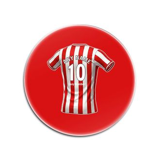 Unigift London TW8 Club Glasuntersetzer, Motiv: Hounslow Football Fan, Rot, rund, 4 St&uuml;ck (Design mit roten und wei&szlig;en Streifen), personalisierbar