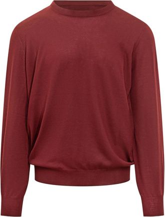 Brunello Cucinelli Homme, Pulls, Rouge, Taille: 2XL Maille ras du cou