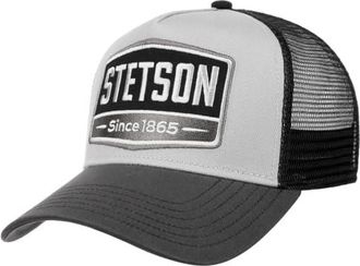 Stetson Highway Trucker Casquette snapback en coton pour homme été hiver, Gris/noir, 6 3/4/7 1/4