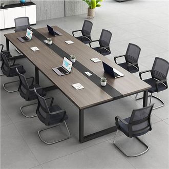 Generic Gro&szlig;er Besprechungstisch, Konferenztisch, moderner Konferenztisch, mit Kabelkanal und schwarzem Metallgestell, for 8-12 Personen(C,240x130x74cm)