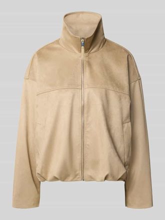 Gina Tricot Jacke in Leder-Optik mit Rei&szlig;verschluss und Eingrifftaschen