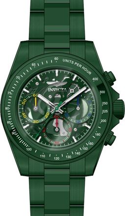 Invicta Speedway 51033 Herrenuhr - Quarzwerk - Edelstahl mit gr&uuml;nem Zifferblatt - 39 mm