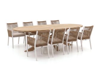 Manifesto Furniture Manifesto Rivola/ROUGH-Y Ellips 280cm dining tuinset 9-delig
