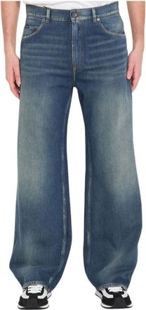 Dolce & Gabbana Homme, Jeans, Bleu, Taille: XL Logo Plaque Jeans