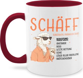 Shirtracer Tasse Tassen 325ml - Job & Beruf - Sch&auml;ff - Geschenk Chef Leiter Vorgesetzter Anf&uuml;hrer Lustig Witzig Weihnachten - 325 ml - Bordeauxrot - geschenke fu