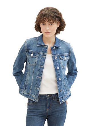 Tom Tailor Jeansjacke mit Knopfleiste und Hemdkragen