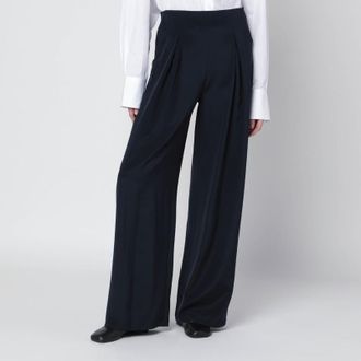 Max Mara Navy silk-blend trousers