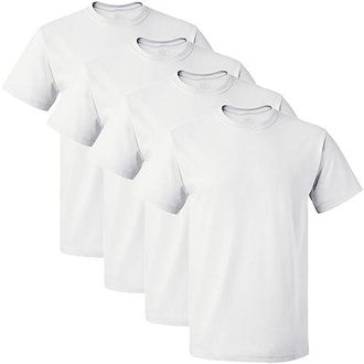 Fruit Of The Loom Premium Tee Tricot, Regular-Crew-Lot de 4-Blanc, Homme