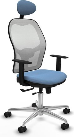 Piqueras y Crespo B&uuml;rostuhl mit 1D-Armen, h&ouml;henverstellbarer Lendenwirbelst&uuml;tze und festem Kopfteil, ausgestattet mit Syncro/Traslack und injiziertem Schaumstoff, Wei&szlig;/