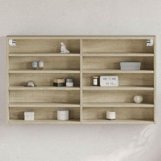 vidaXL Vitrinenschrank Sonoma-Eiche 100x15x58 cm Holzwerkstoff Vidaxl